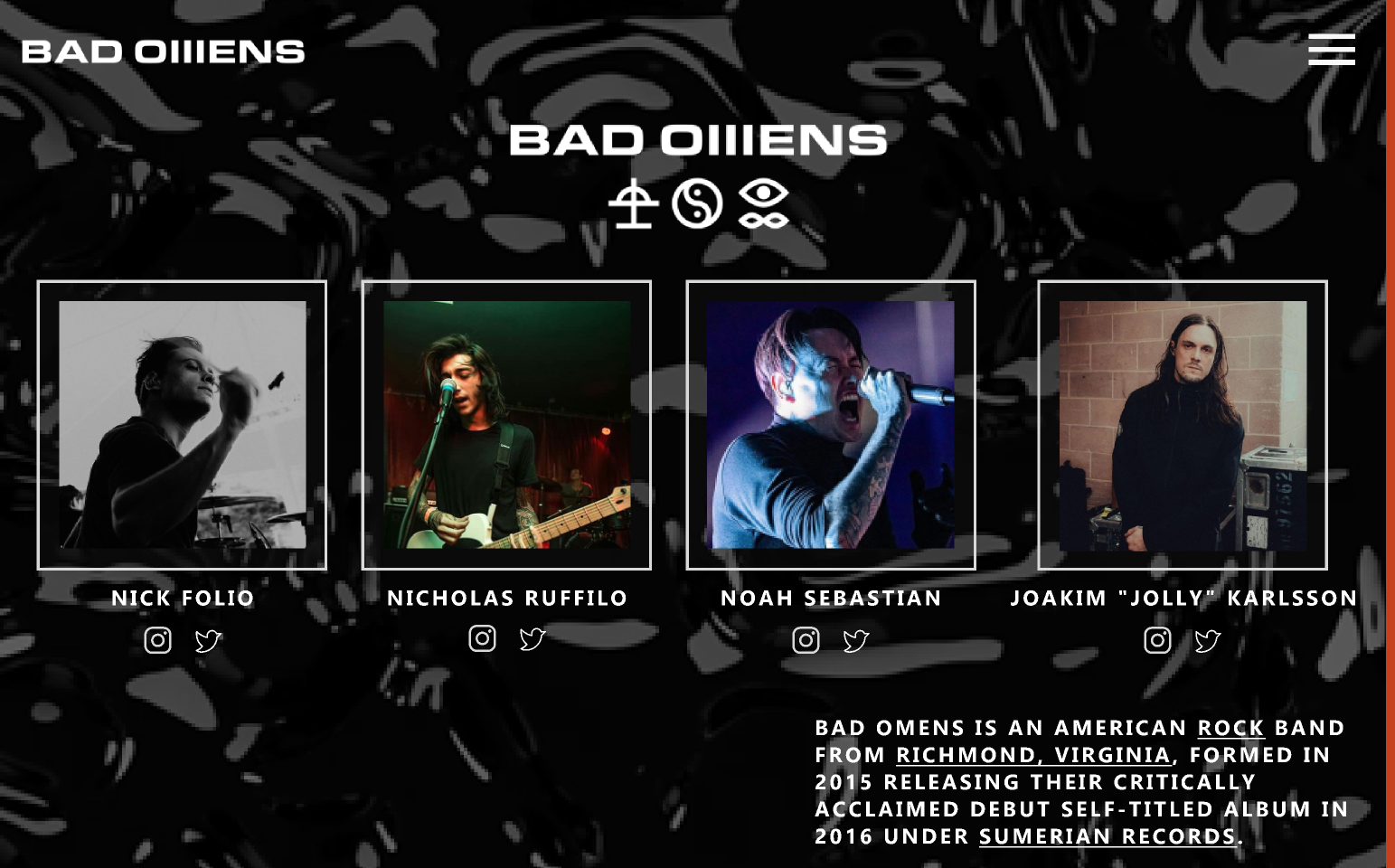 Bad Omens Tribute Page | Figma