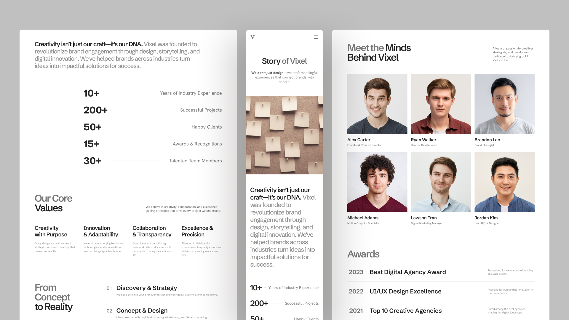 Vixel - Creative Agency Portfolio Website Design UI | Figma